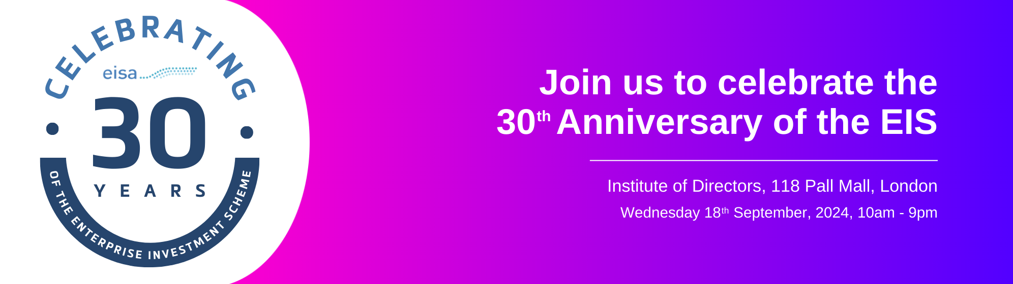 30th Anniversary of EIS - Agenda - EISA